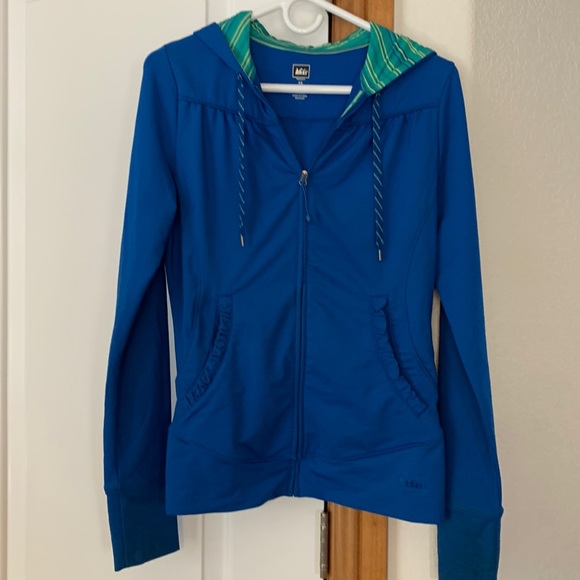 REI | Tops | Rei Blue Zip Front Hoodie | Poshmark
